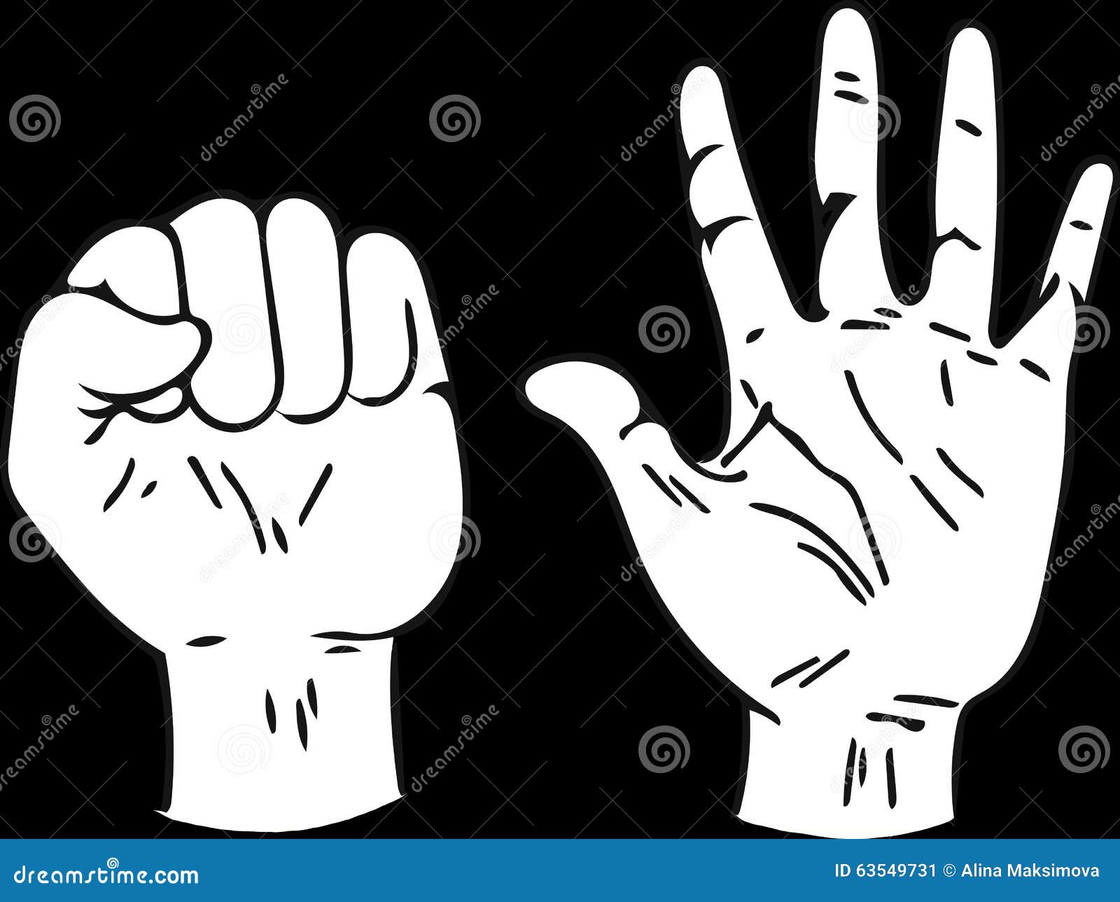 Palm and fist stock illustration. Illustration of human - 63549731