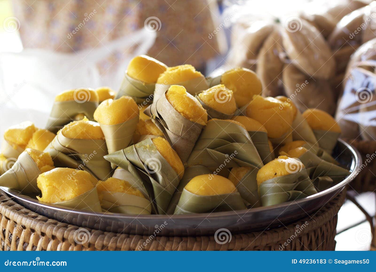 Palm Flavoured Mini Cake Wrapped - Dessert Thai Stock Image - Image of ...