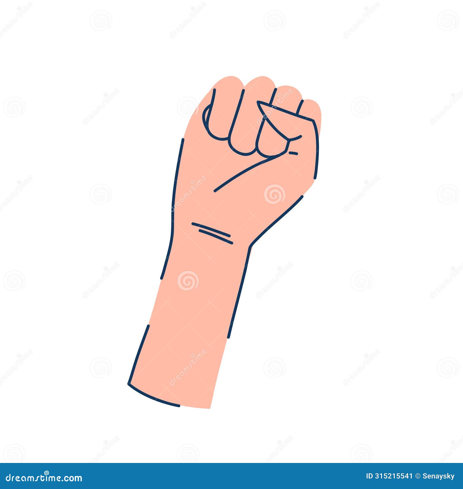 A Palm Folded into a Fist is a Symbol of Strength and Struggle. Gesture ...