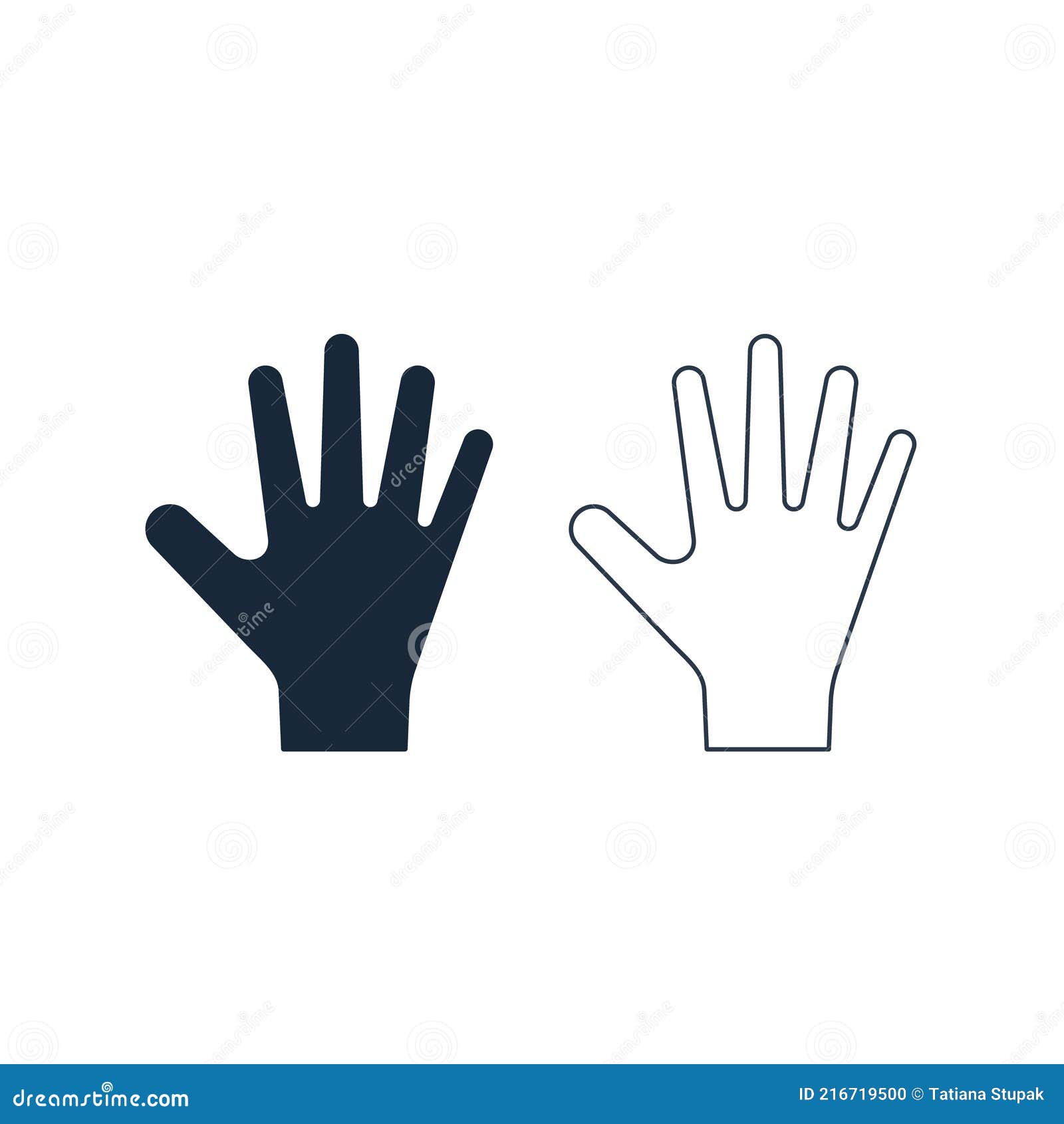 Palm Hand Icon Vector, Filled Flat Sign Isolated on White, Simple ...