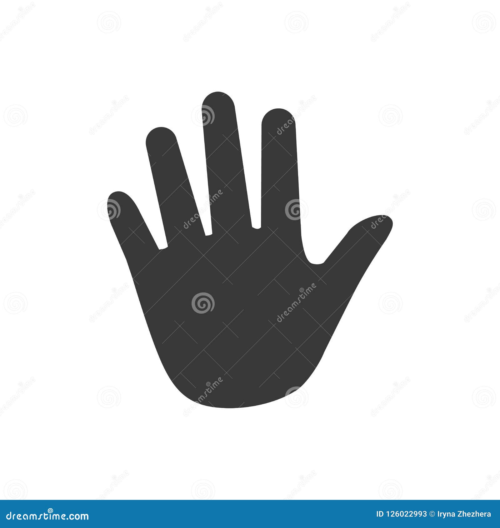 Palm, Hand Icon Vector, Filled Flat Sign, Solid Pictogram Isolated on ...