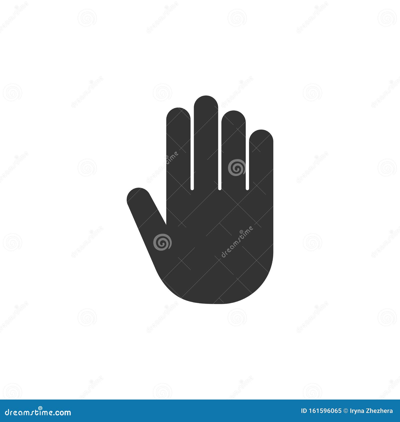 Palm, Hand Icon Vector, Filled Flat Sign, Solid Pictogram Isolated on ...