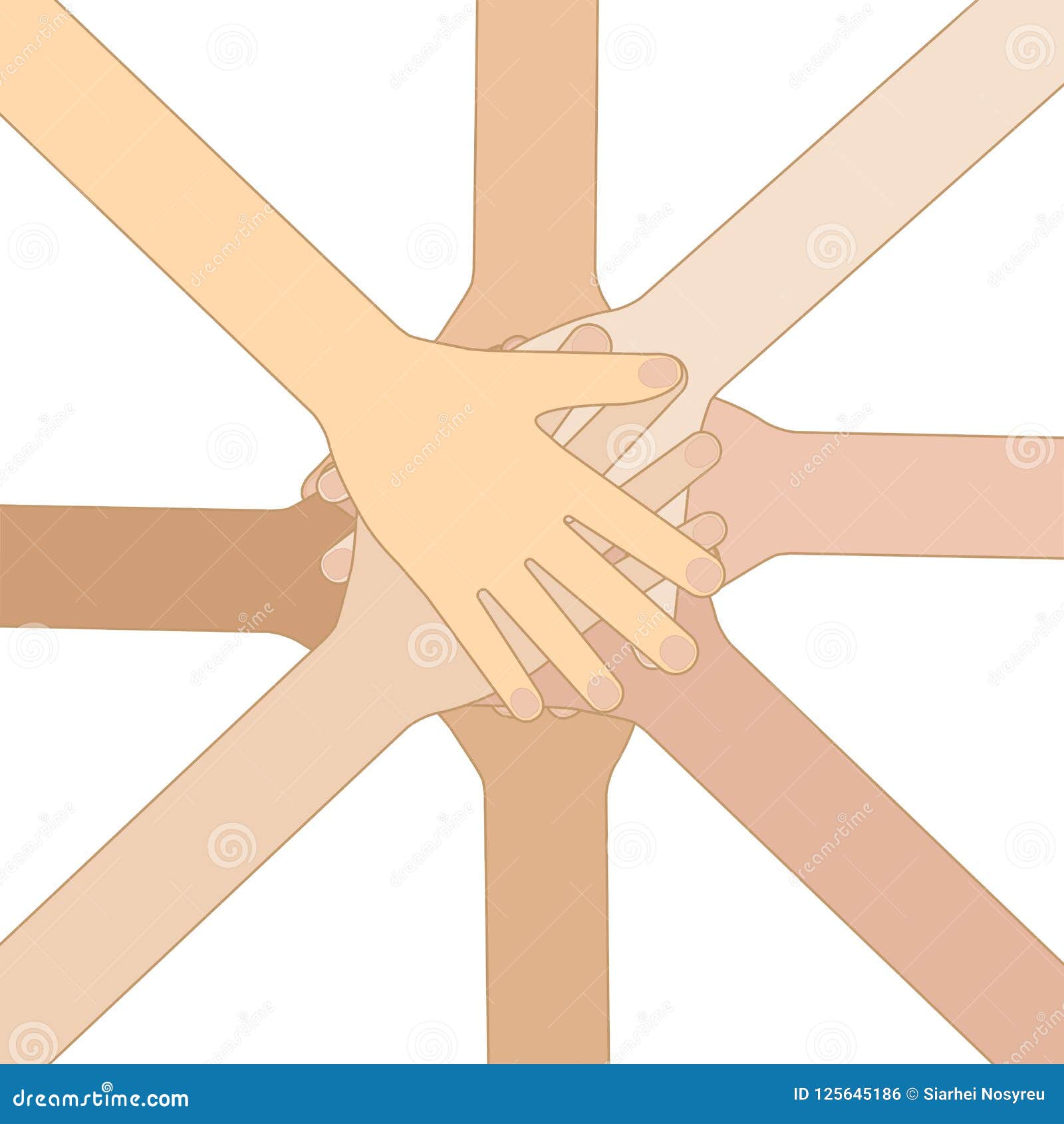 The Palm of Hand on Palm, the Unity of Different Nationalities Stock ...