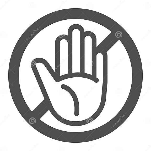 Palm of Hand Please Stop Solid Icon, Beware Warning Danger Concept ...