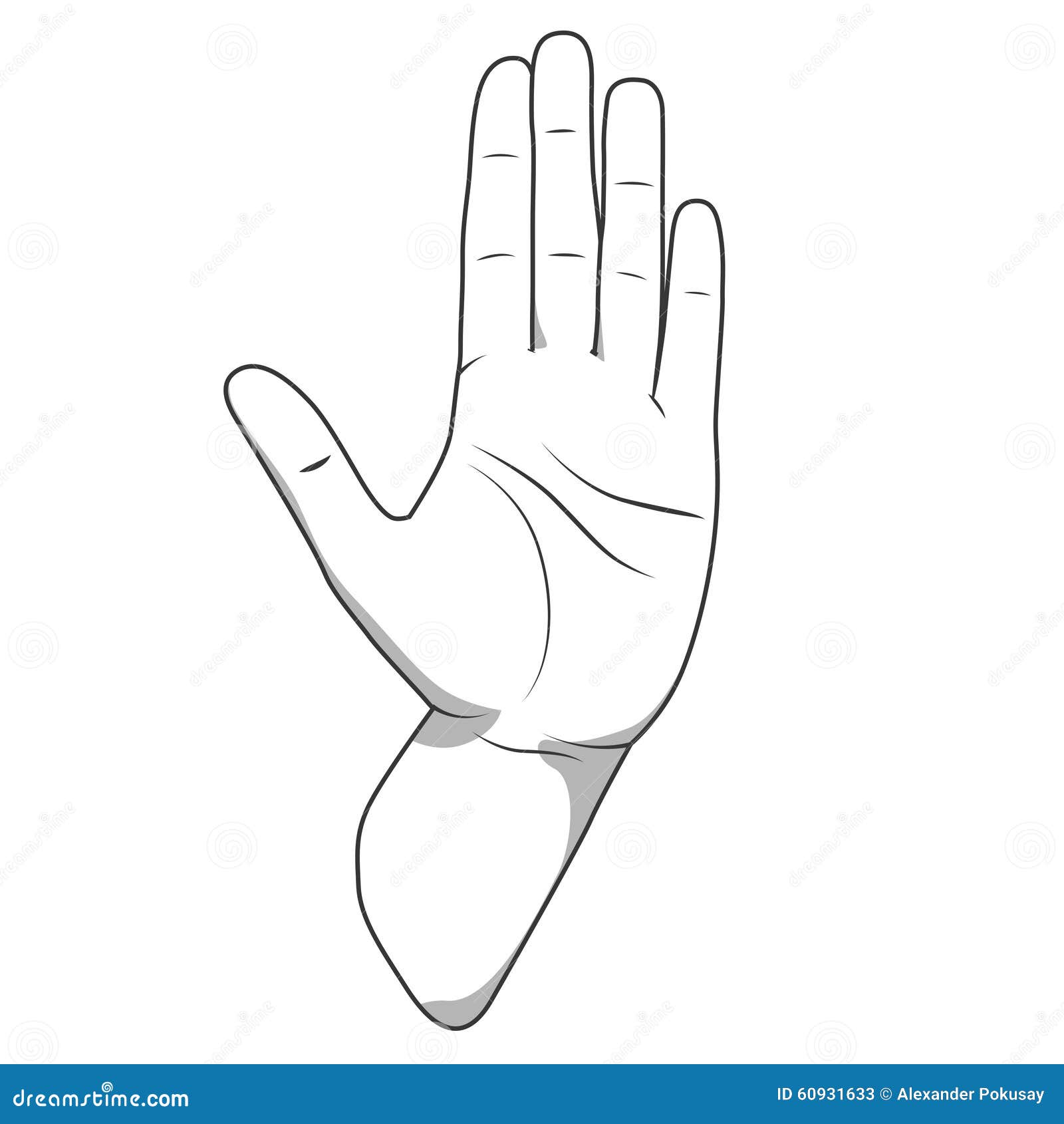Palm Hand Stop Gesture Vector Illustration Stock Vector - Illustration ...