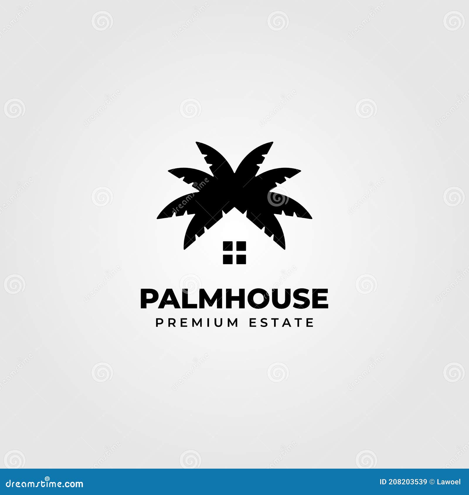 Palm House Logo Design. Home Logo With Palm Tree Concept Vector. Palm ...