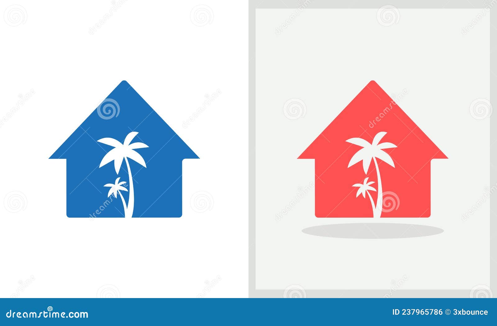 Palm House Logo Design. Home Logo with Palm Tree Concept Vector Stock ...