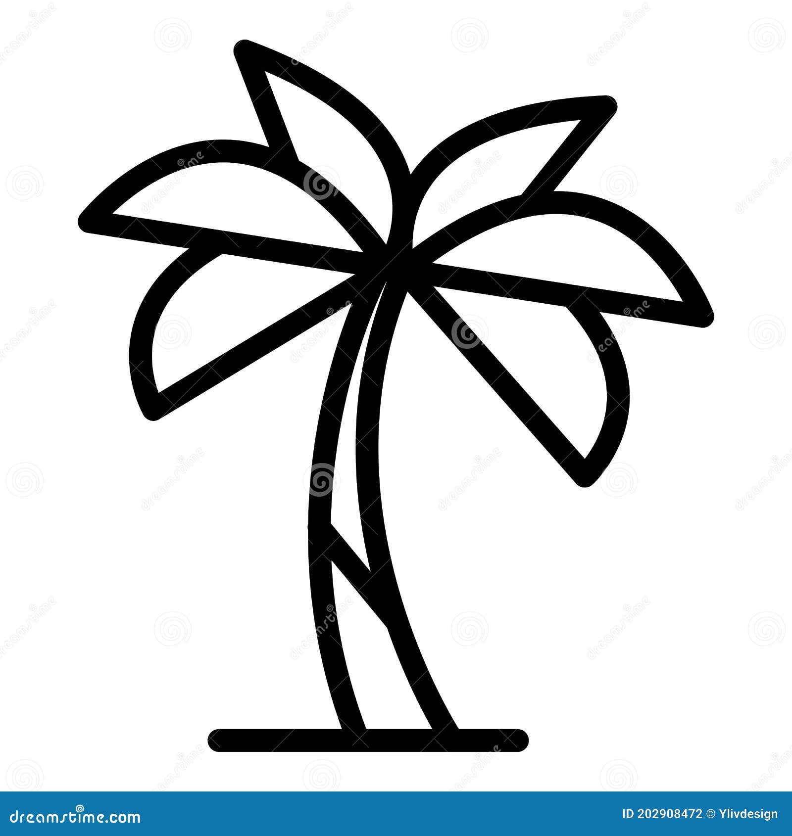 Palm icon, outline style stock vector. Illustration of graphic - 202908472