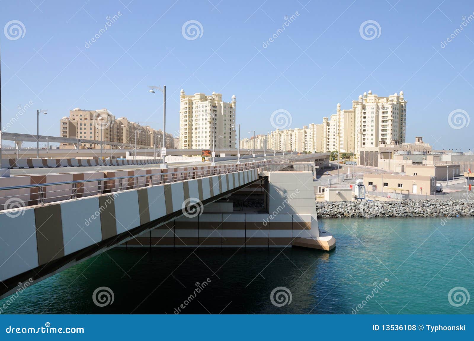 Palm Jumeirah Bridge, Dubai Stock Photo - Image of emirates, horizontal ...