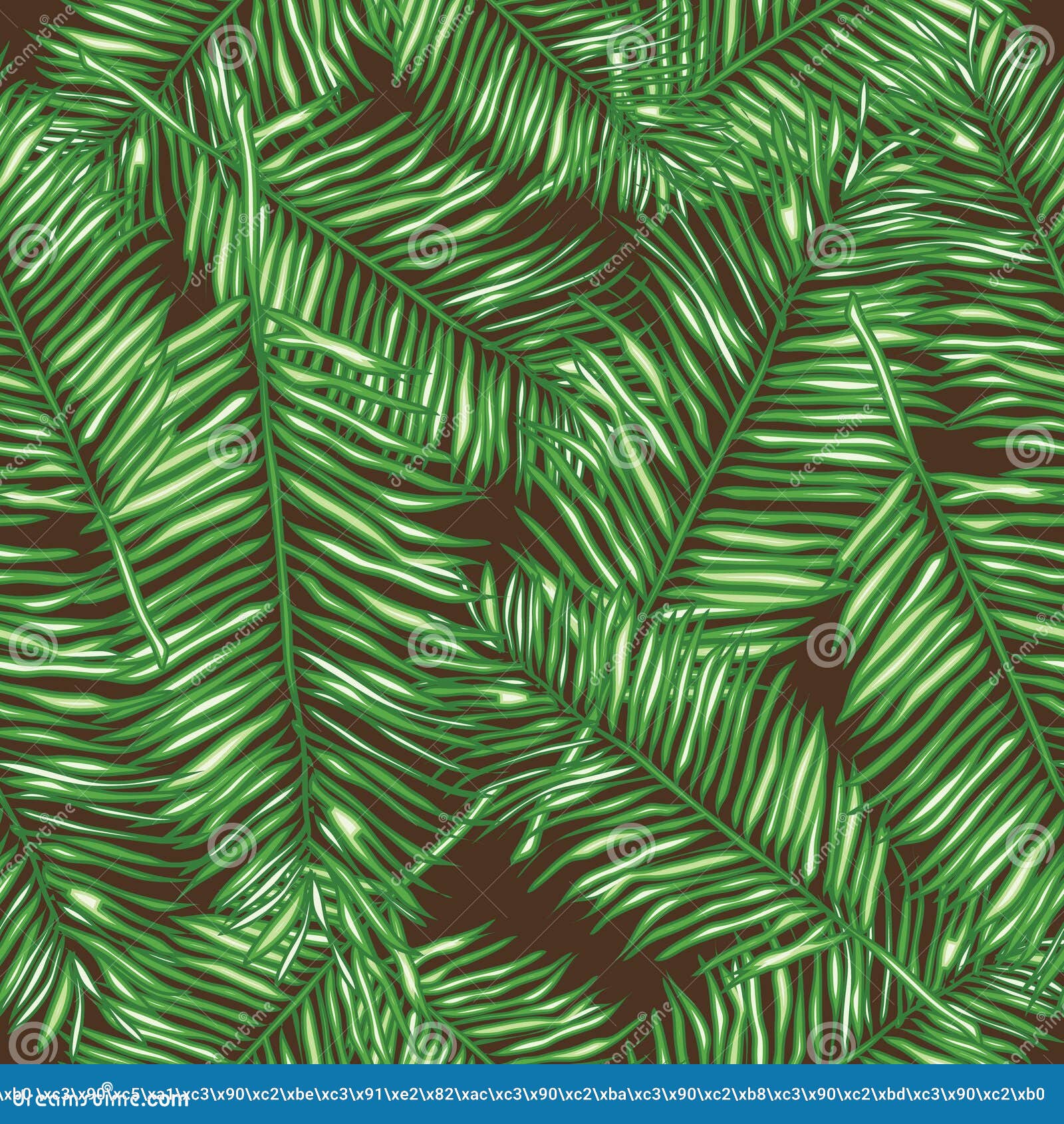 Palm Leaves, Abstract Vector Seamless Pattern Stock Vector ...