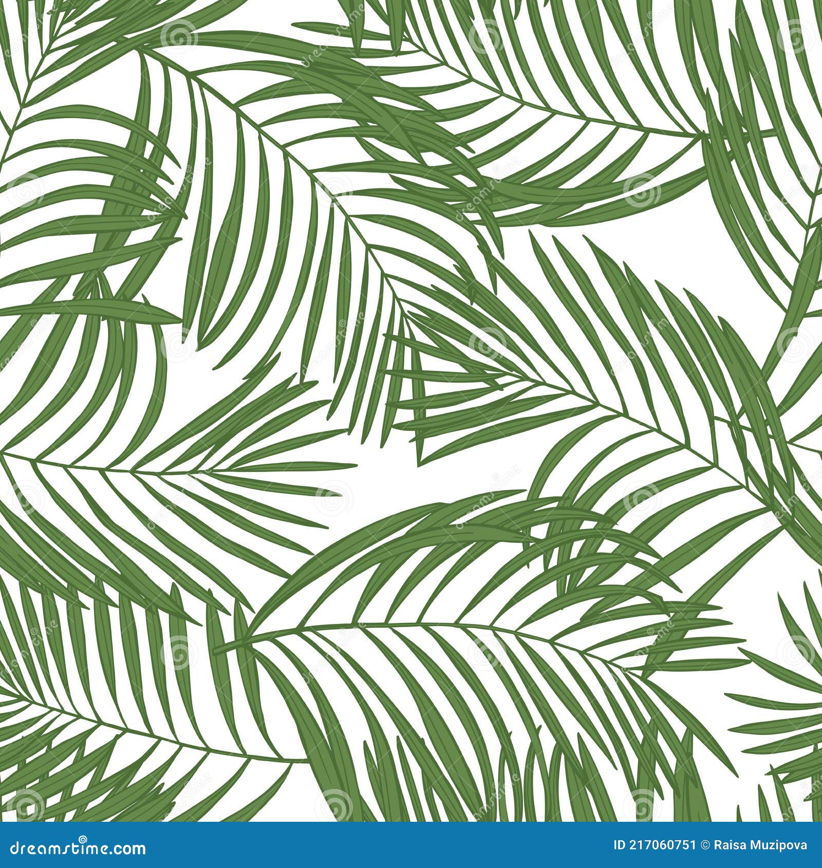 Palm leaves.Vector pattern stock vector. Illustration of natural ...