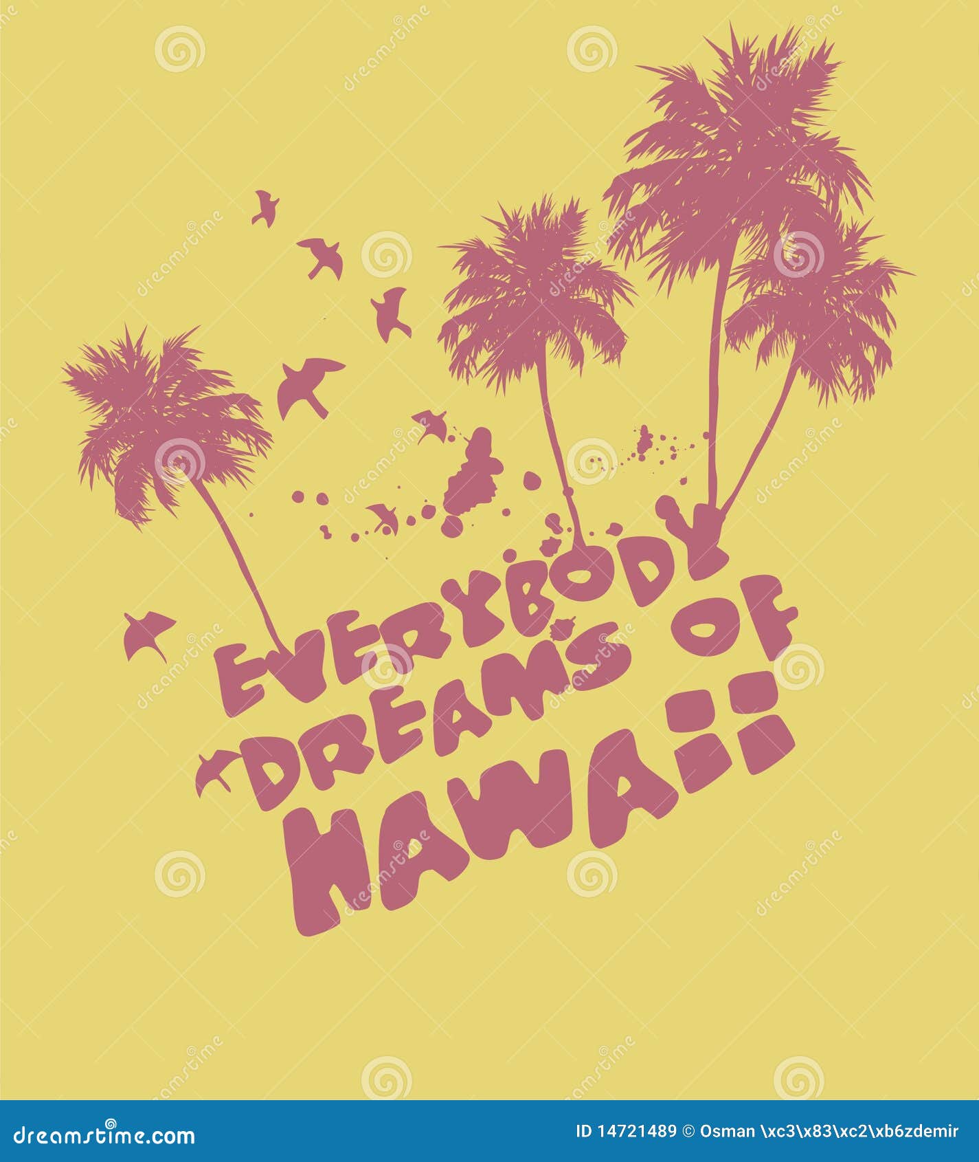 Palm life stock vector. Illustration of silhouettes, hibiscus - 14721489