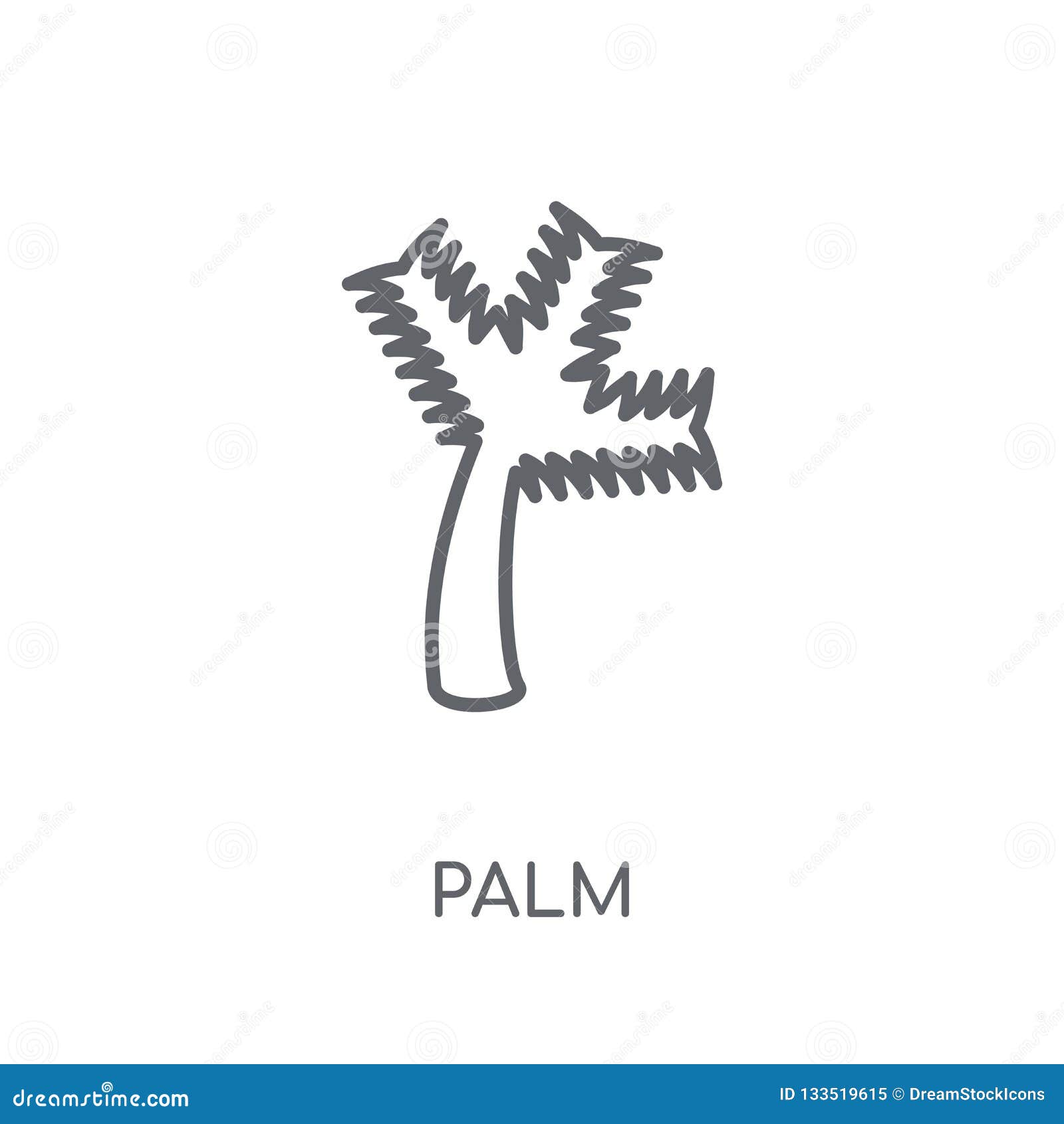 Palm Linear Icon. Modern Outline Palm Logo Concept on White Back Stock ...