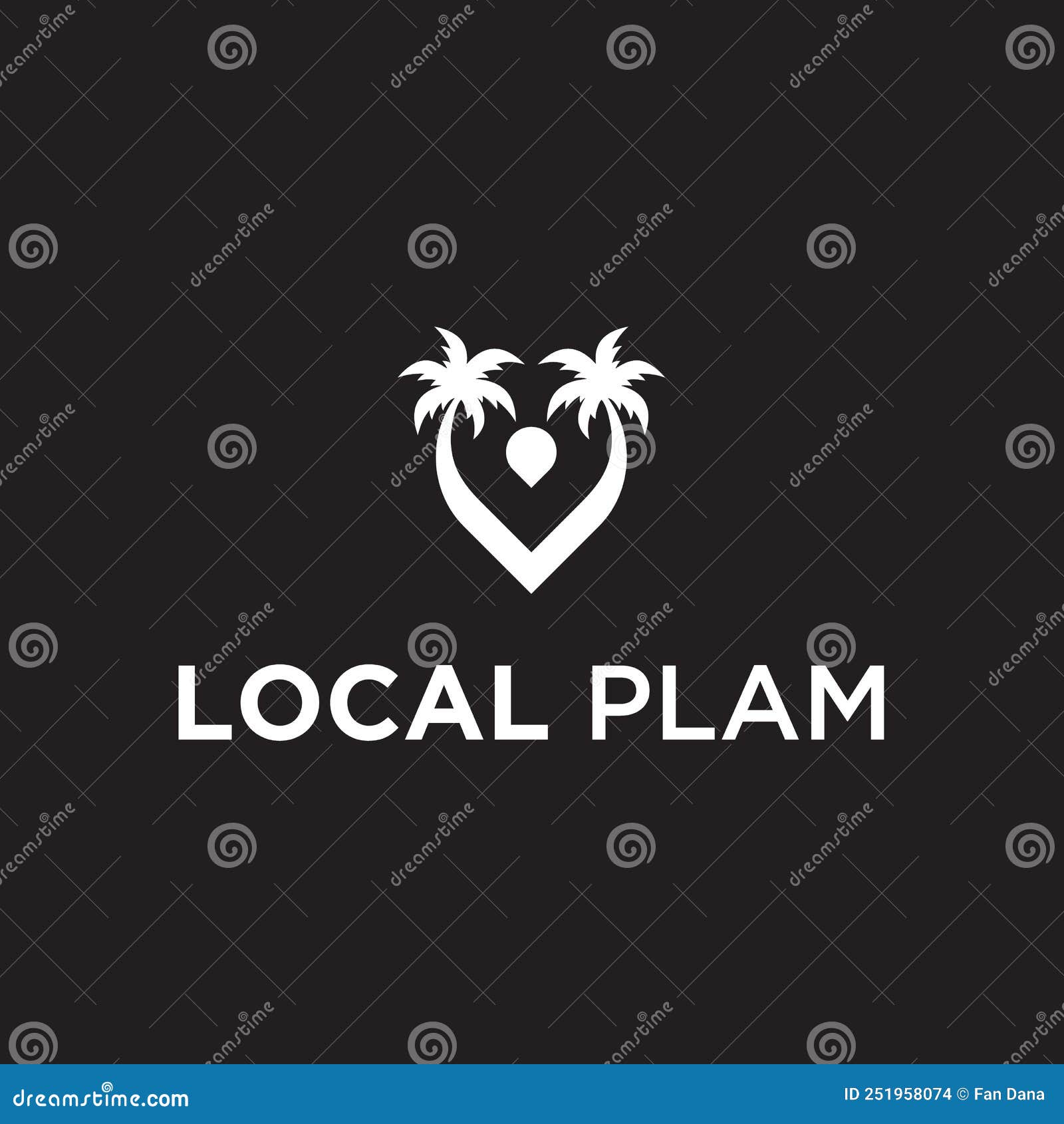 Palm Local Logo Design Vector Illustration Stock Vector - Illustration ...