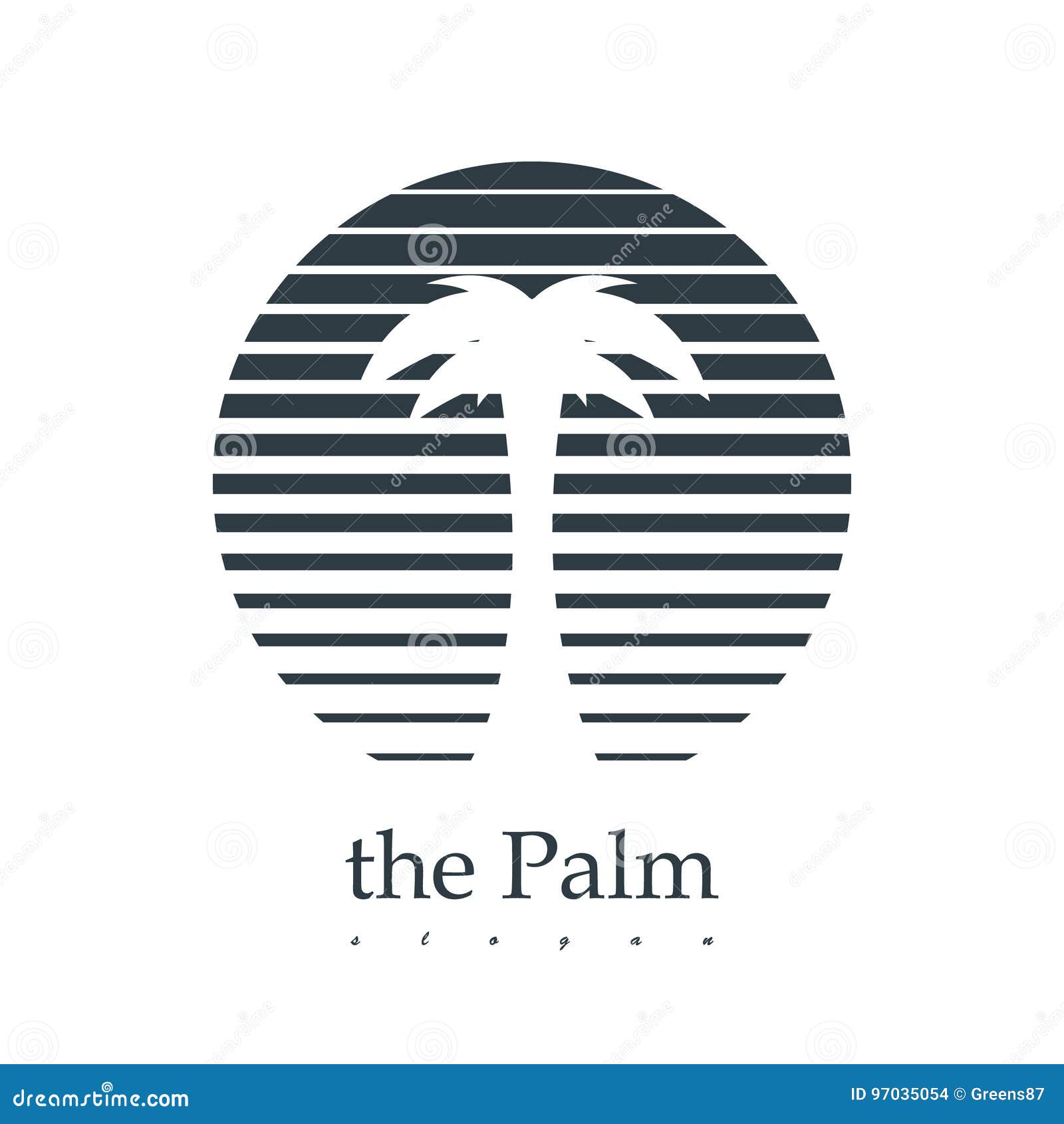 The Palm logotype. stock vector. Illustration of caribbean - 97035054