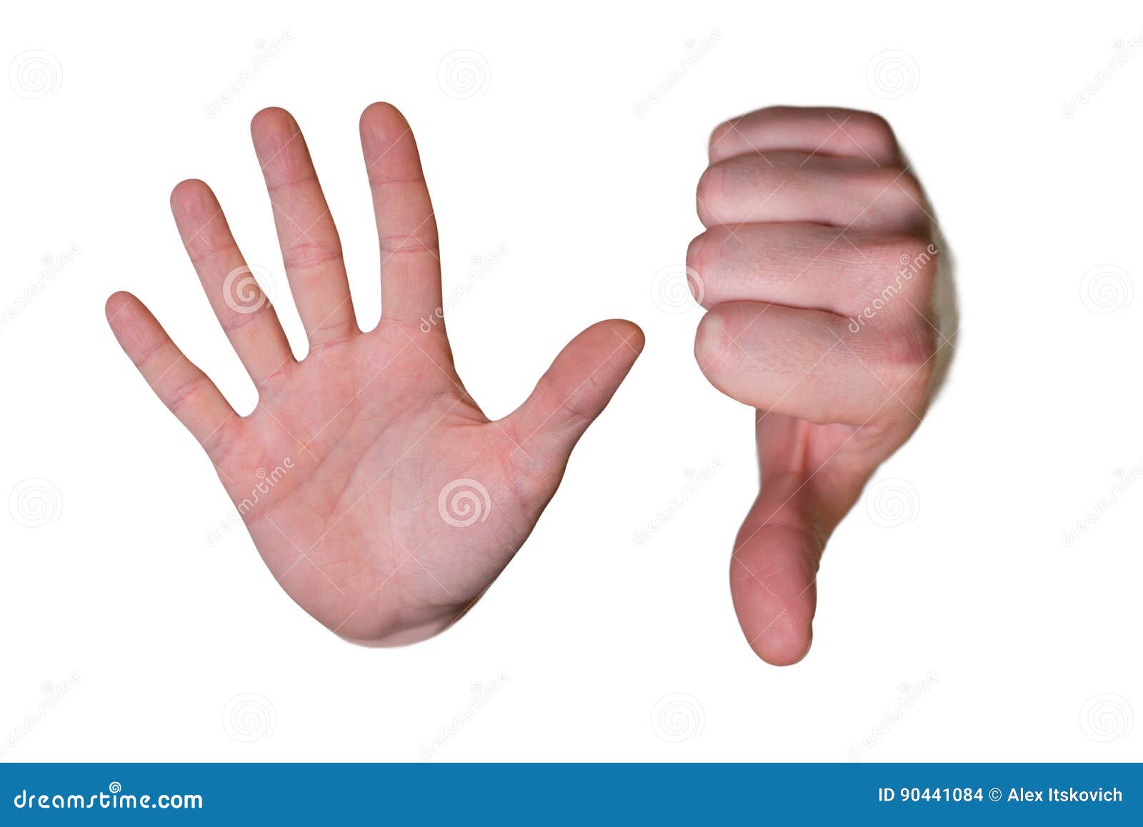 Palm Met Symbool Neer Einde En Duim Stock Foto - Image of vingernagel ...