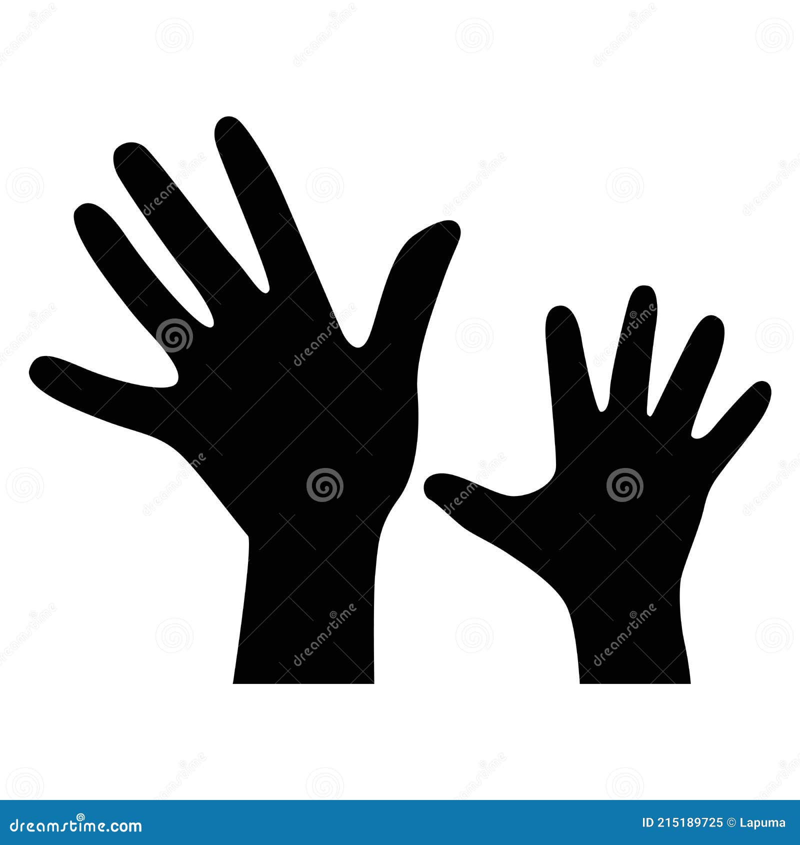 Palm Of Child In Adult Line And Solid Icon, Kids Protection Concept ...