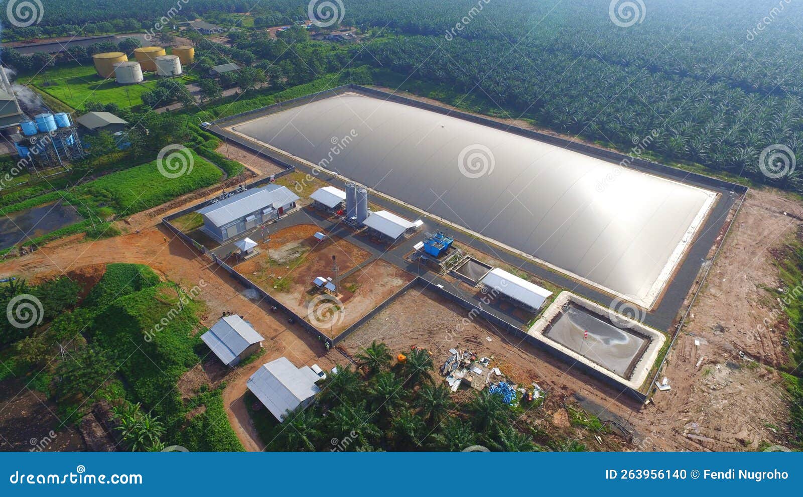 Palm oil waste biogas stock photo. Image of limbah, road - 263956140