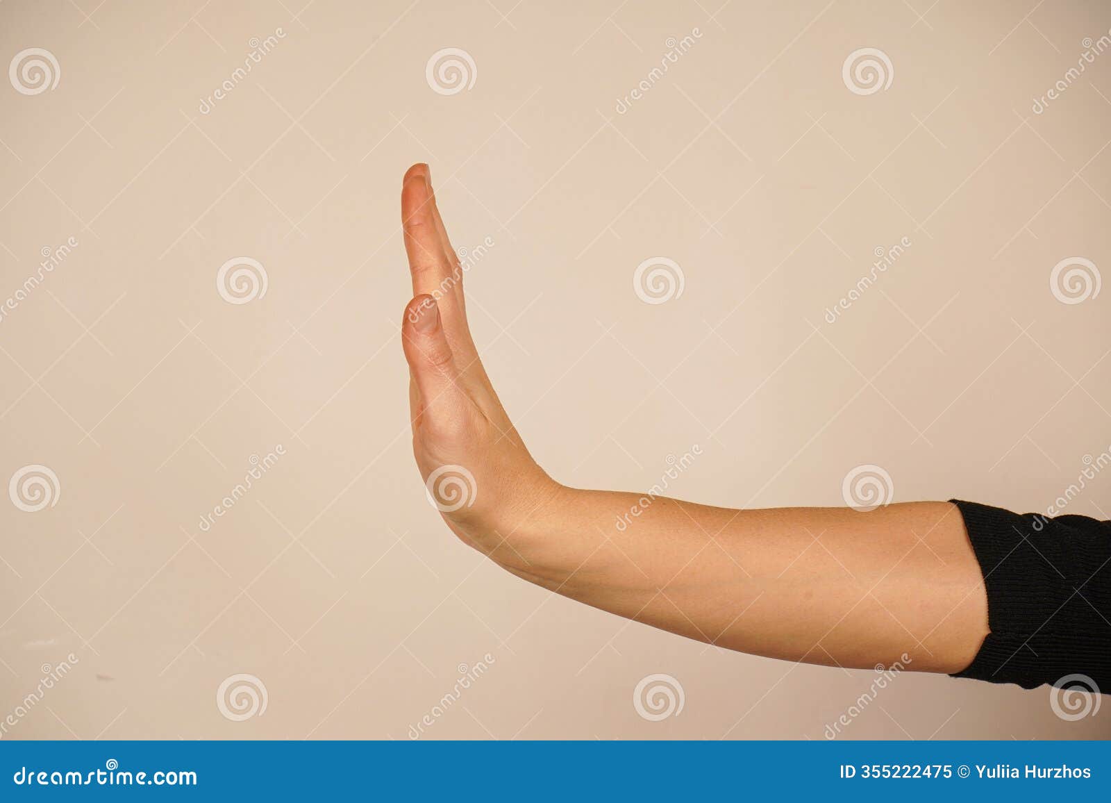 The Neutral Background Underscores Its Clarity. with the Palm Open and ...