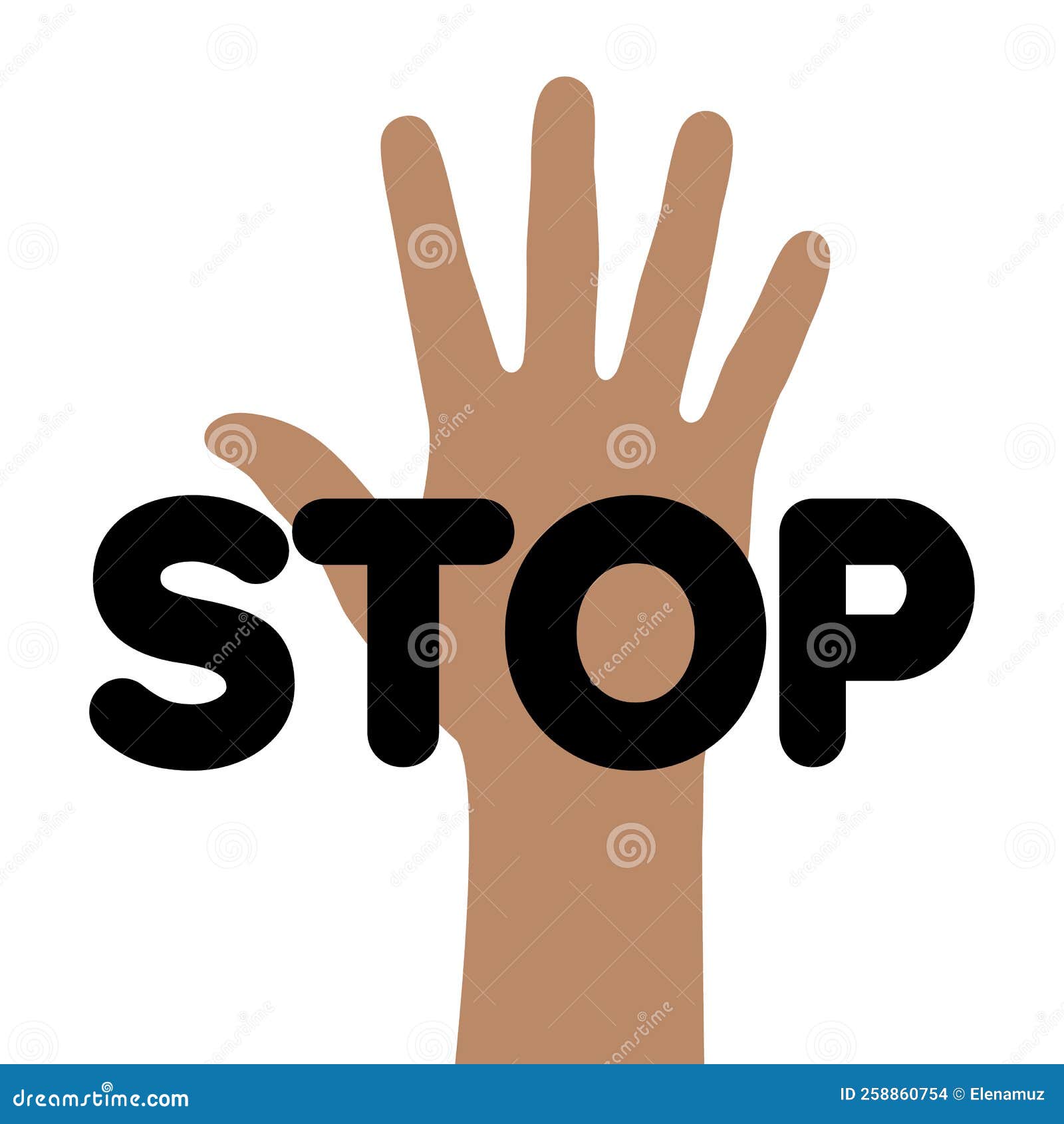 Palm People. Title Stop and Human Hand Stock Vector - Illustration of ...