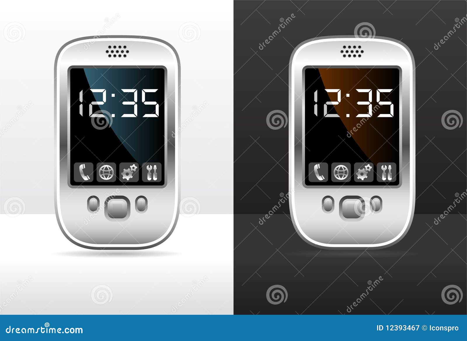 Palm phone touch screen stock illustration. Illustration of digitally ...