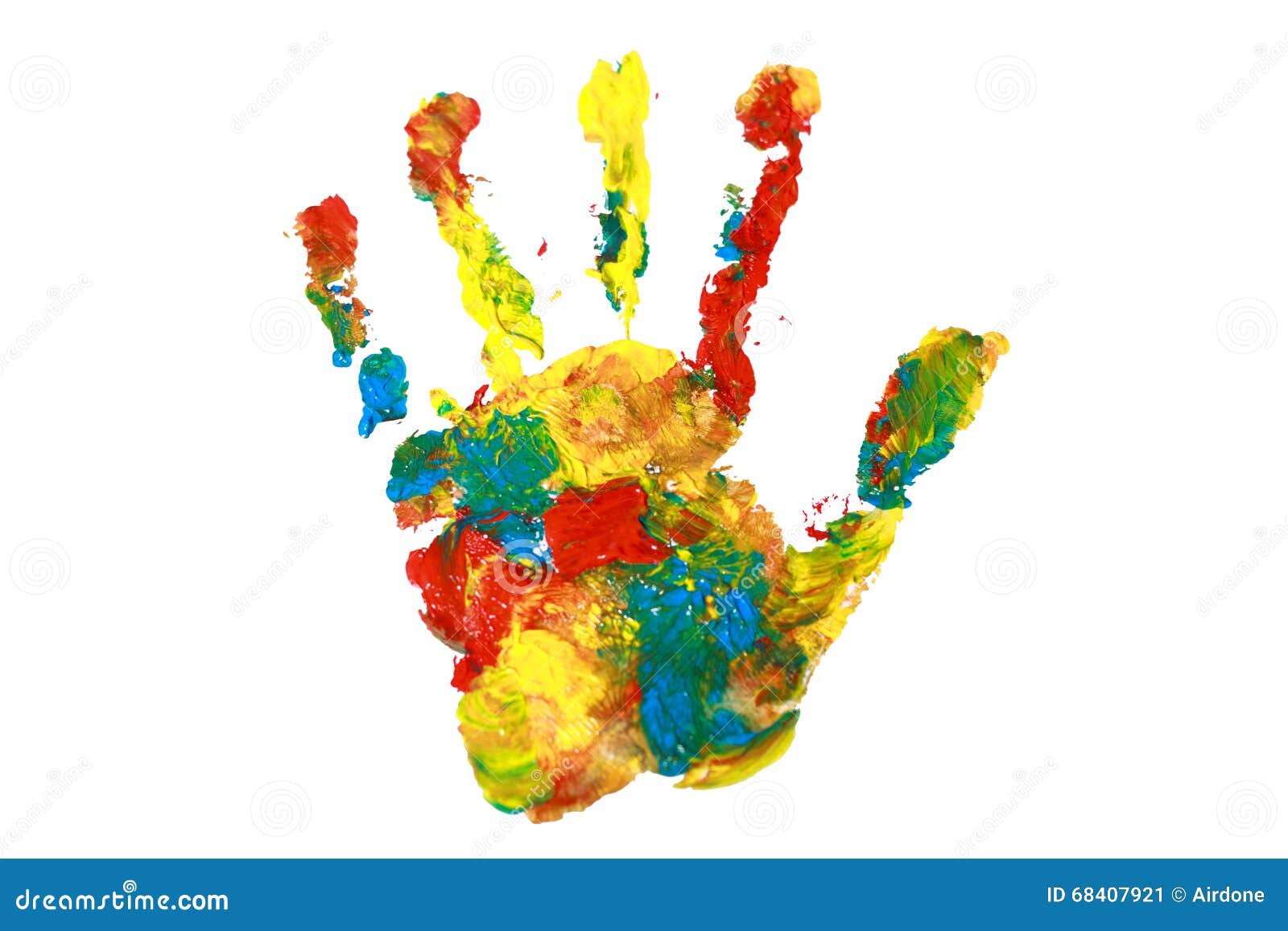 Palm Print with Colorful Paints Stock Illustration - Illustration of ...