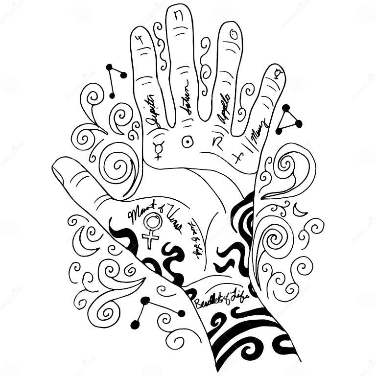 Palm Reading Hand Icon stock vector. Illustration of reading - 56779157