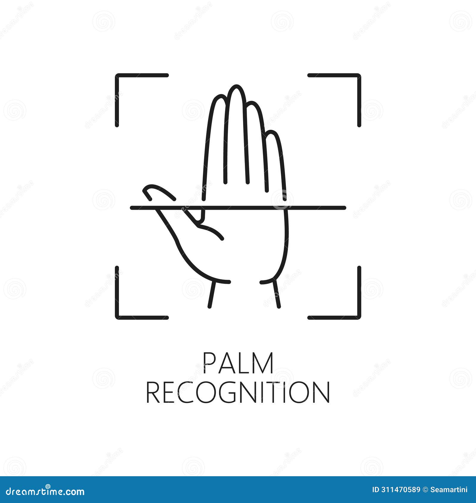 Palm Recognition Biometric Identification Icon Stock Vector ...
