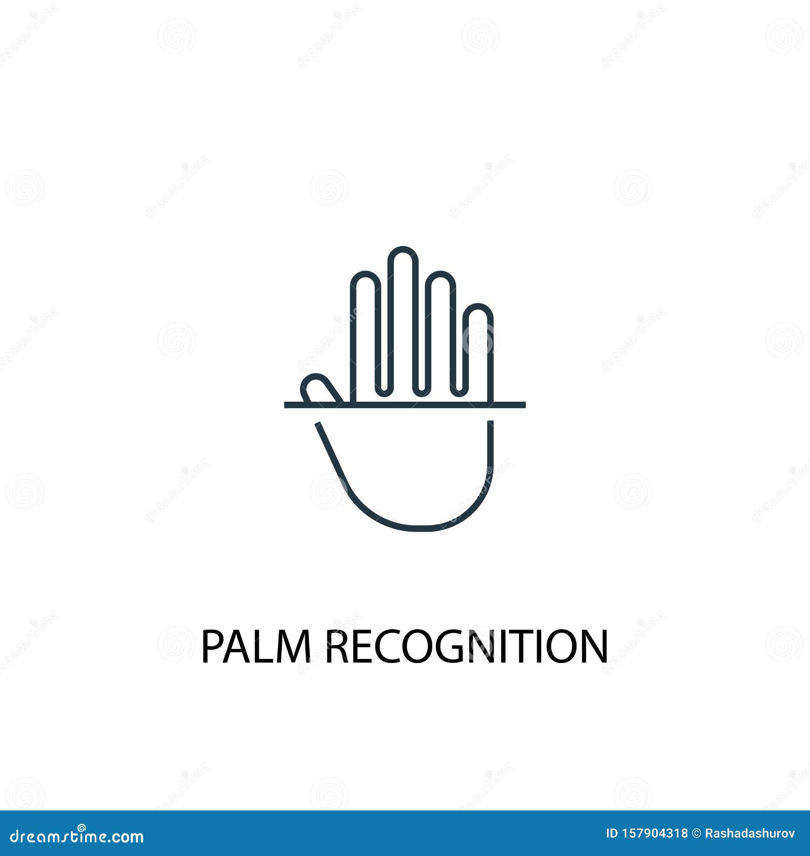 Palm Recognition Thin Line Icon. Verification Palmprint System Vector ... Palm Recognition Thin Line Icon. Verification Palmprint System Vector ...
