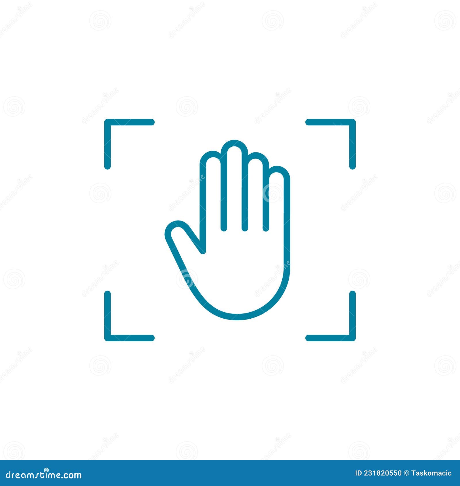 Palm Scan Line Icon. Biometric Hand Scan. Palm Print Recognition ...