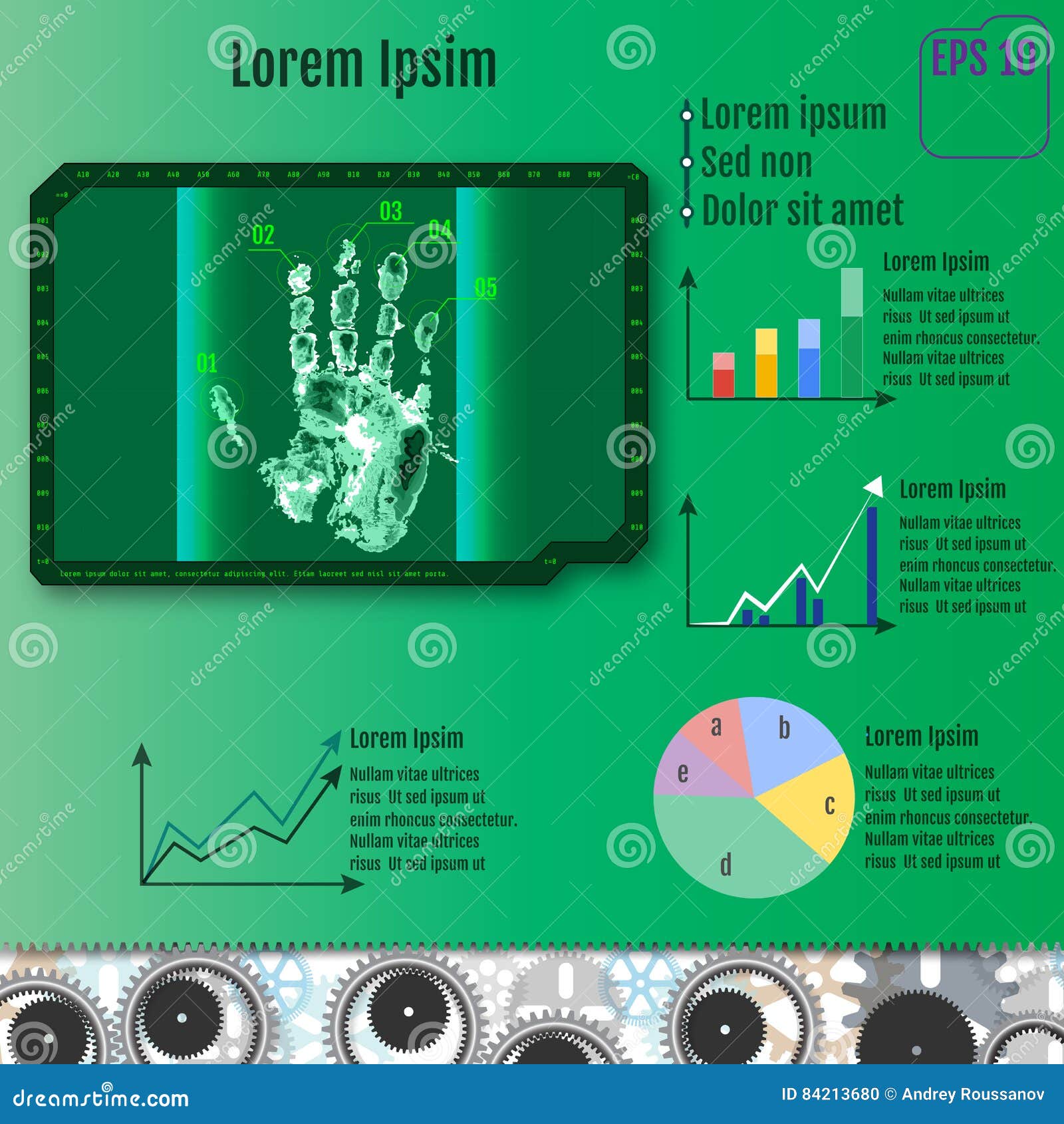Palm Scanner Infographic. Vector Stock Vector - Illustration of human ...