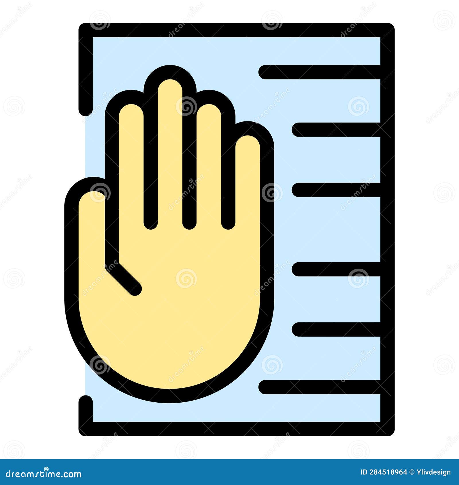 Palm Scanning Biometric Identification Cartoon Flat Illustration ...