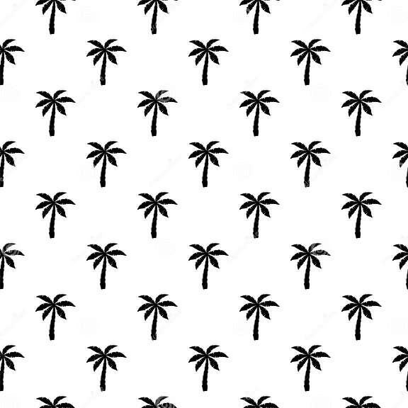 Palm Seamless Pattern. Repeated Palm Trees Pattern. Black Coconut Tree ...
