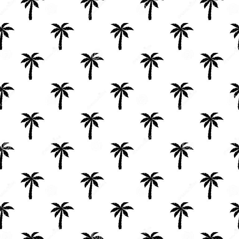 Palm Seamless Pattern. Repeated Palm Trees Pattern. Black Coconut Tree ...