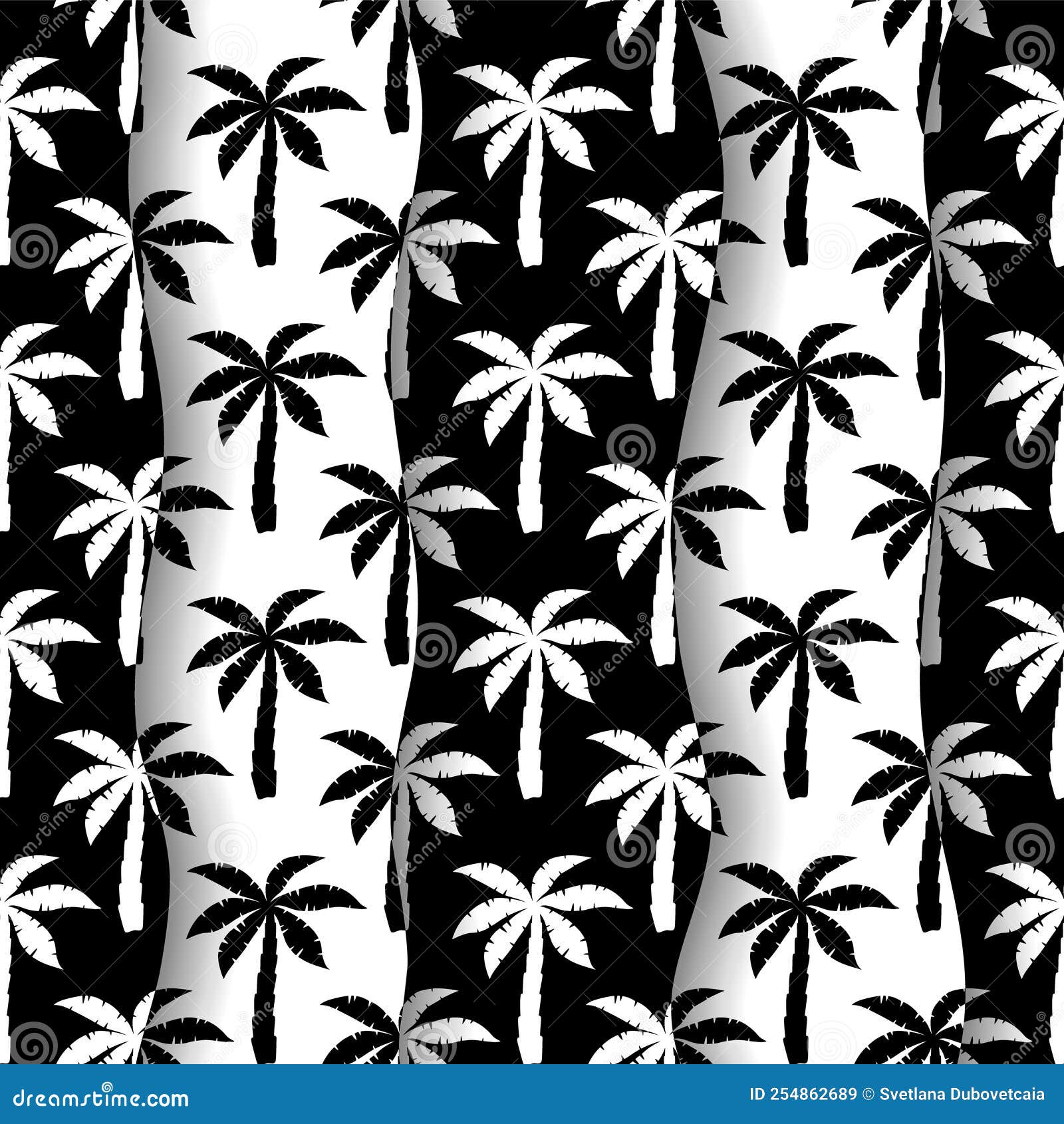 Palm Seamless Pattern. Repeated Palm Trees Pattern. Black Coconut Tree ...