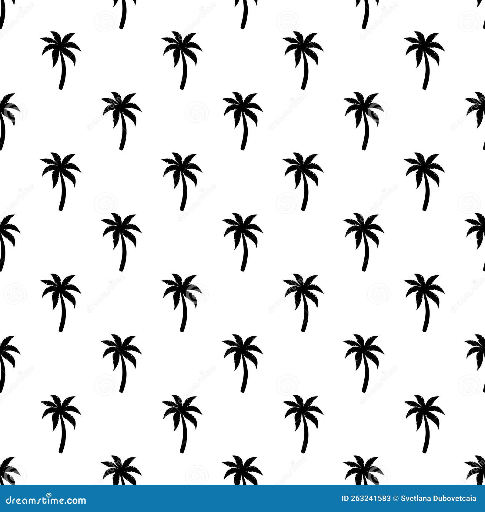 Palm Seamless Pattern. Repeating Palm Trees Pattern. Black Coconut Tree ...