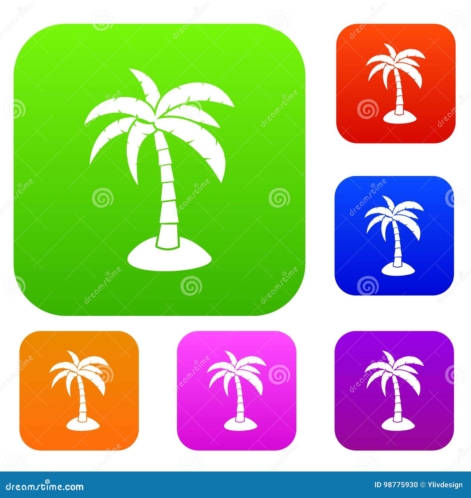Palm set collection stock vector. Illustration of blue - 98775930