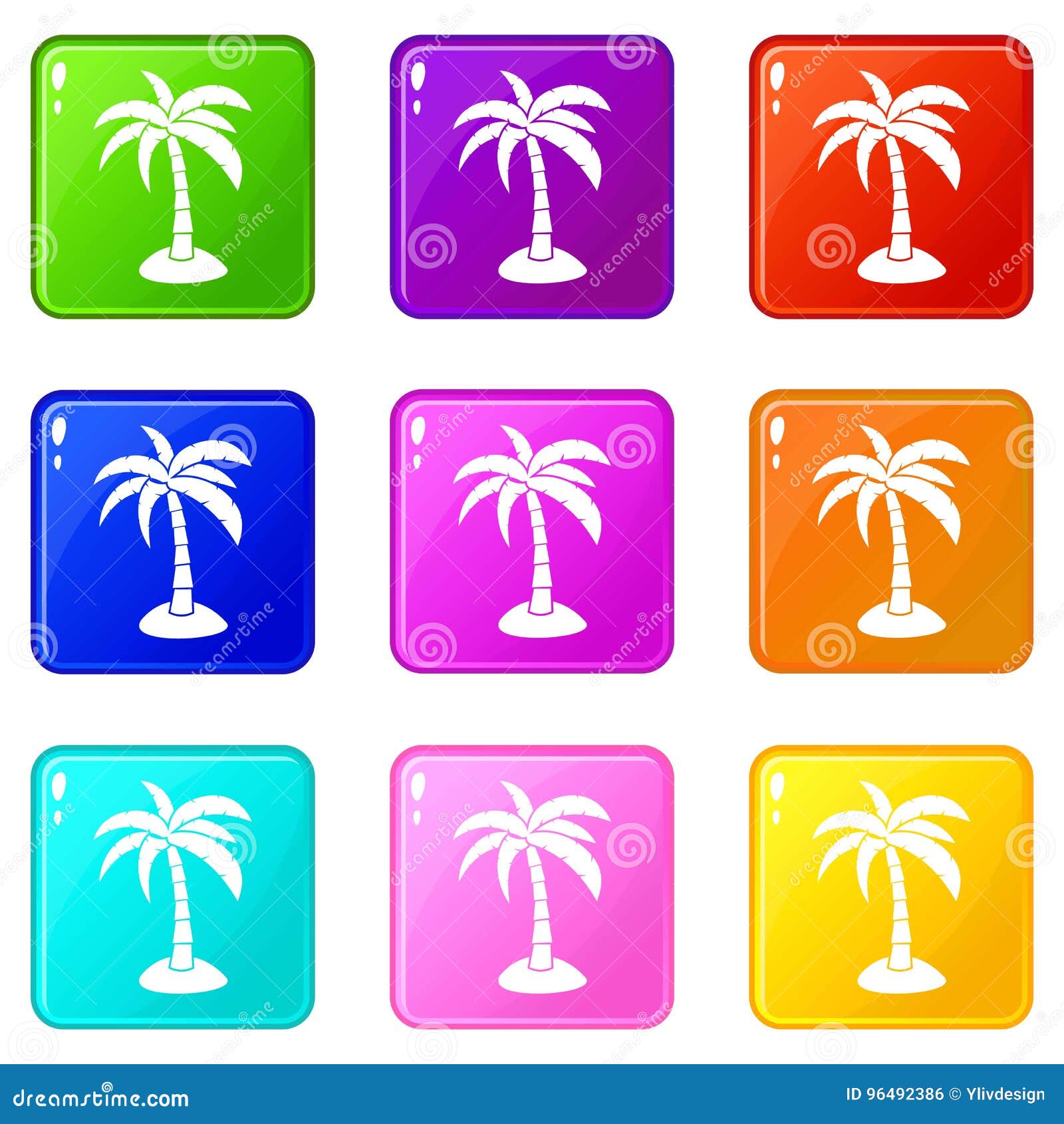 Palm set 9 stock vector. Illustration of collection, tall - 96492386
