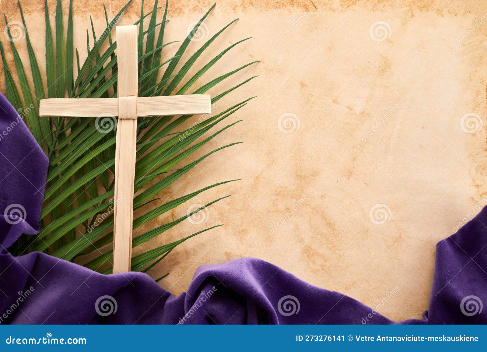 Palm Sunday Background. Cross and Palm on Vintage Background. Stock ...