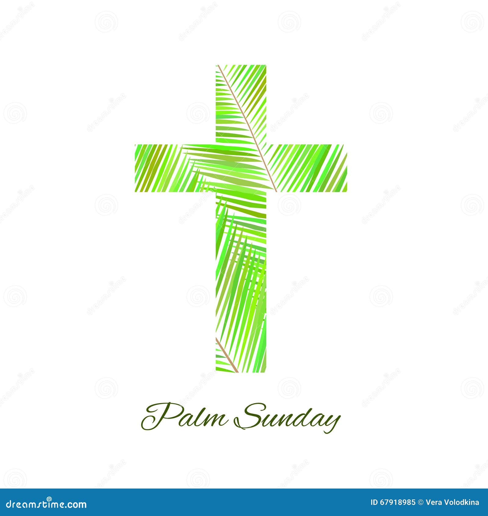 Palm Sunday Cross Isolated on White Background. Stock Vector ...