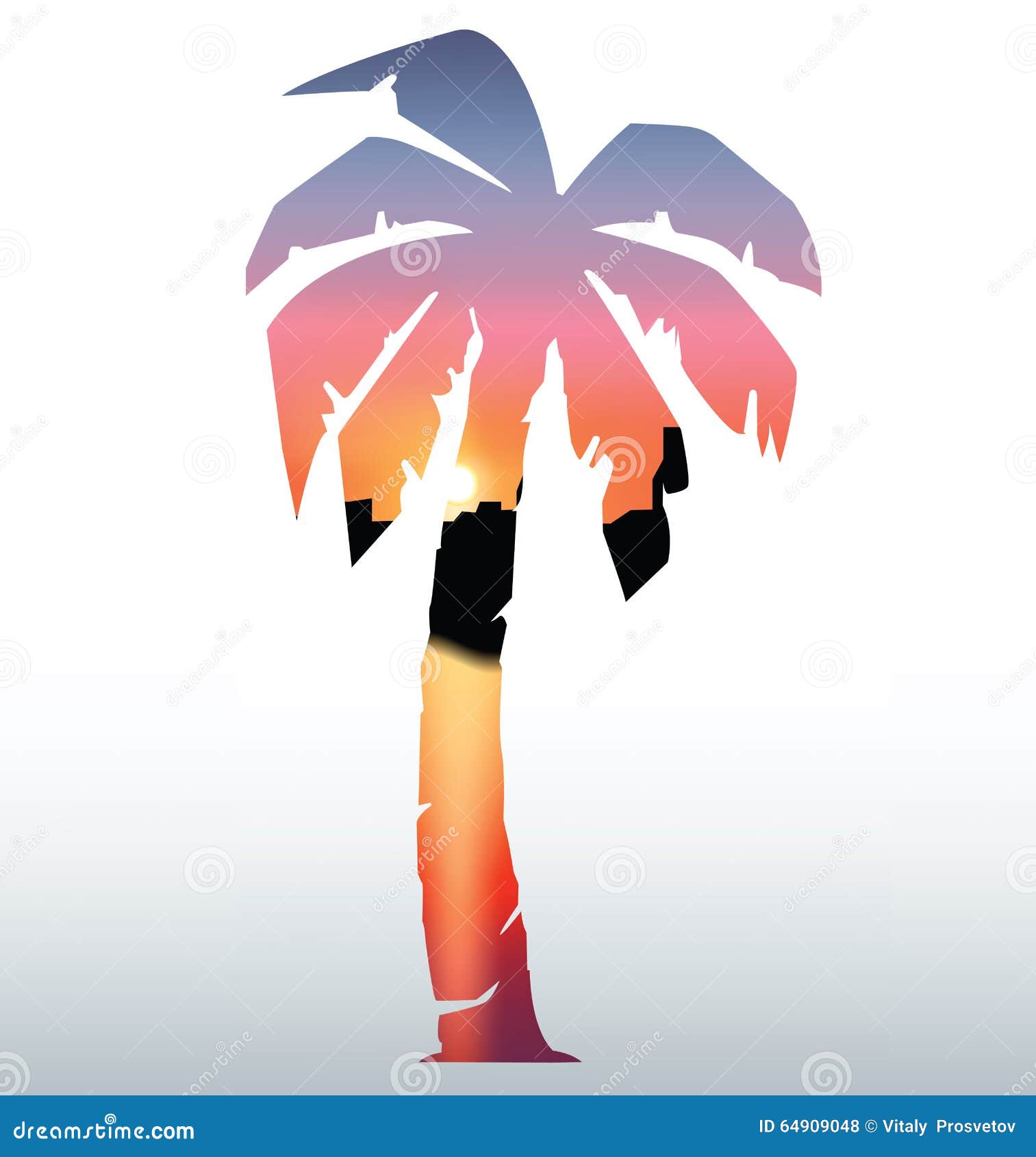 Palm Three Silhouette stock vector. Illustration of environment - 64909048