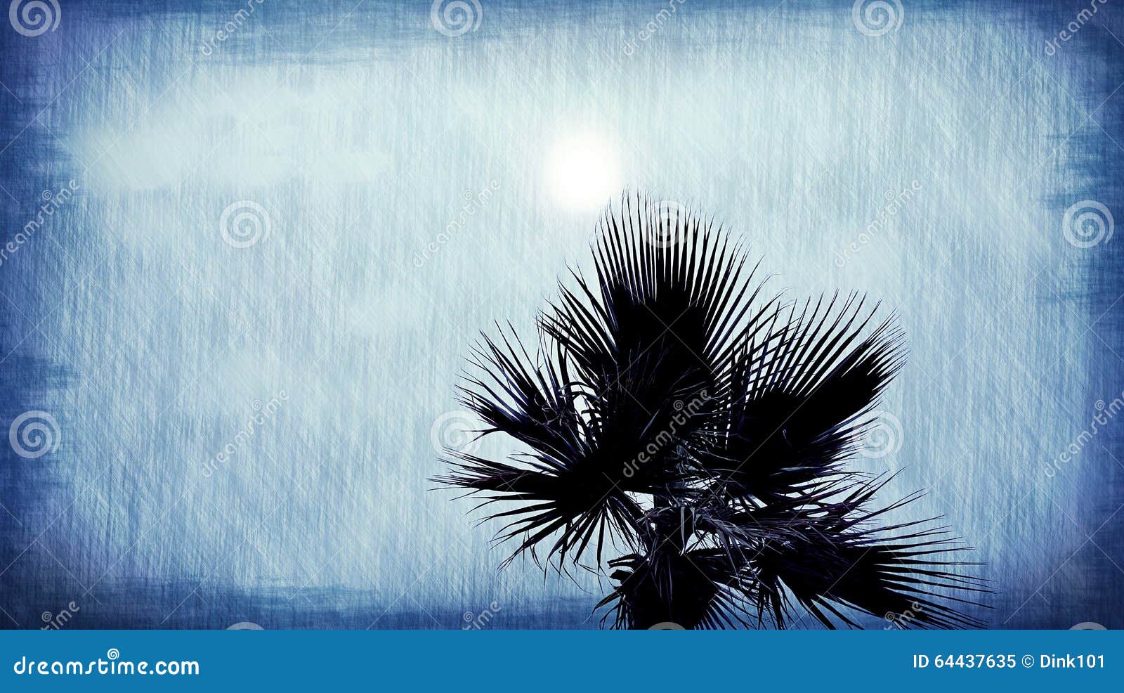 Palm Tree Abstract Blue Background Stock Image - Image of pencil ...