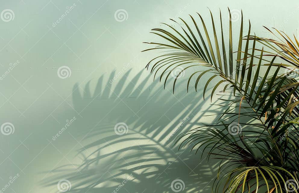 Palm Tree Casting Shadow on Wall Stock Image - Image of tall ...