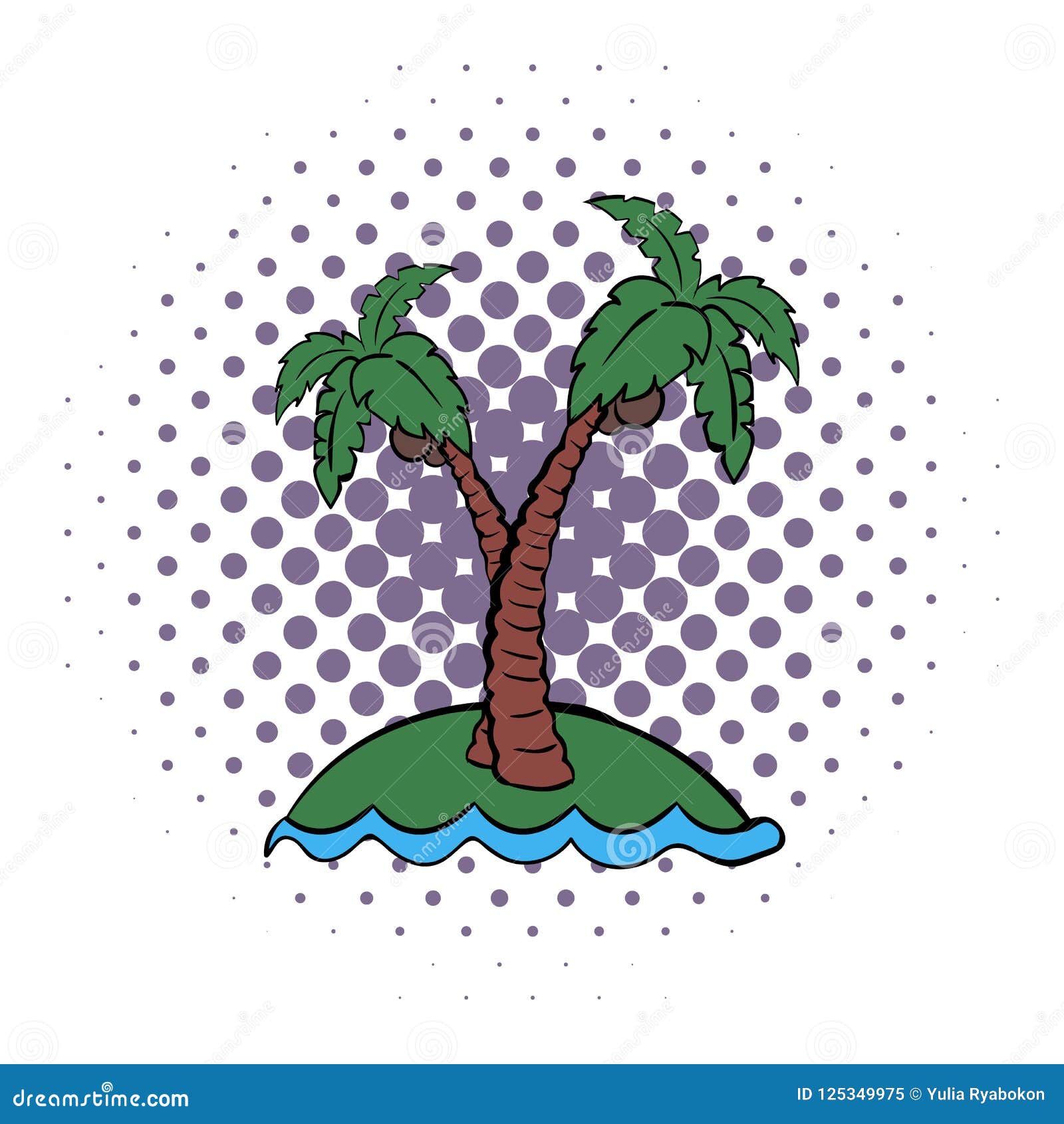 Palm tree comics icon stock illustration. Illustration of concept ...