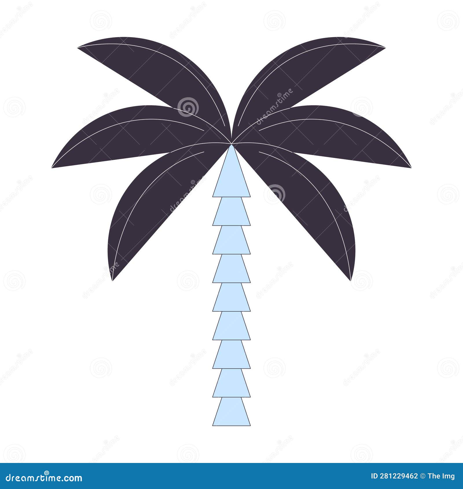 Palm Tree Flat Line Color Isolated Vector Object Stock Vector