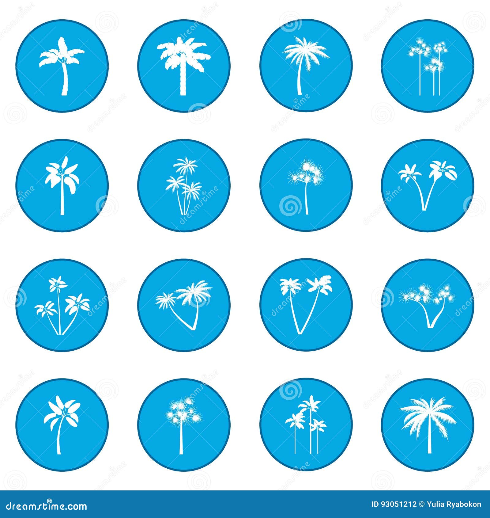 Palm tree icon blue stock vector. Illustration of natural - 93051212