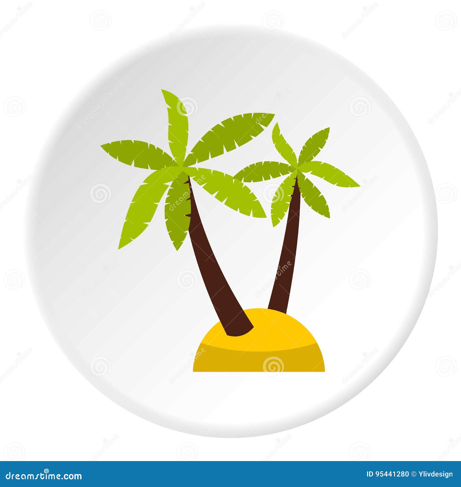 Palm tree icon circle stock vector. Illustration of green - 95441280