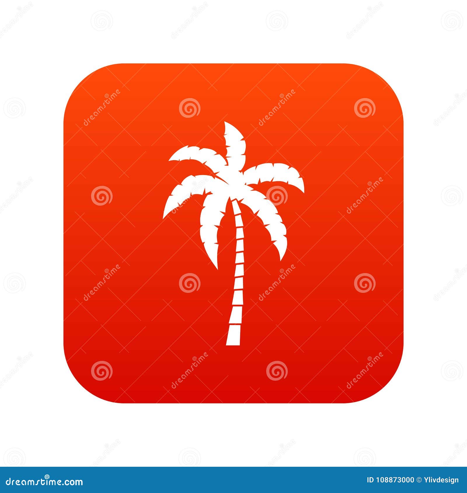 Palm tree icon digital red stock vector. Illustration of growth - 108873000