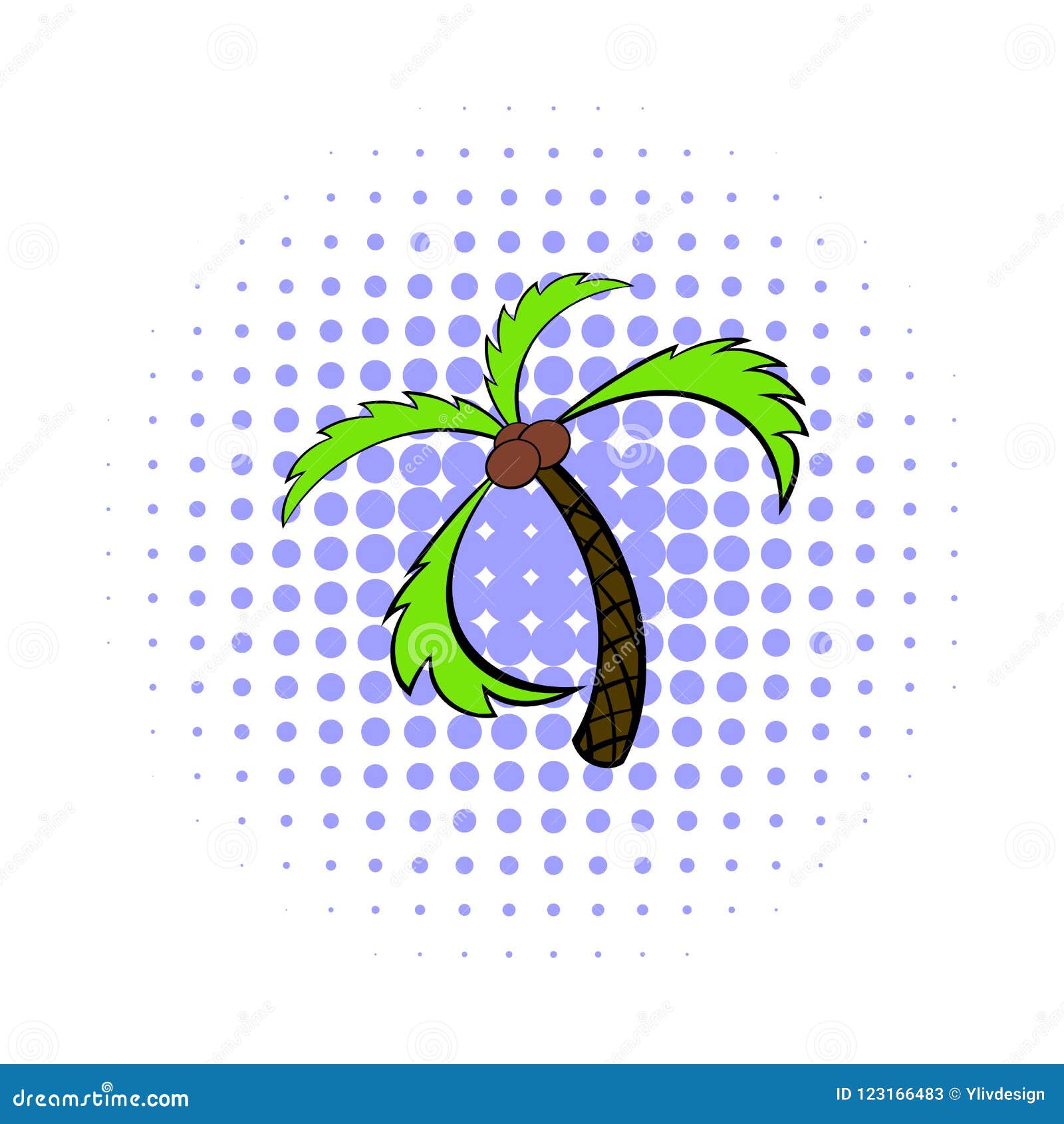 Palm Tree Icon, Pop-art Style Stock Illustration - Illustration of ...