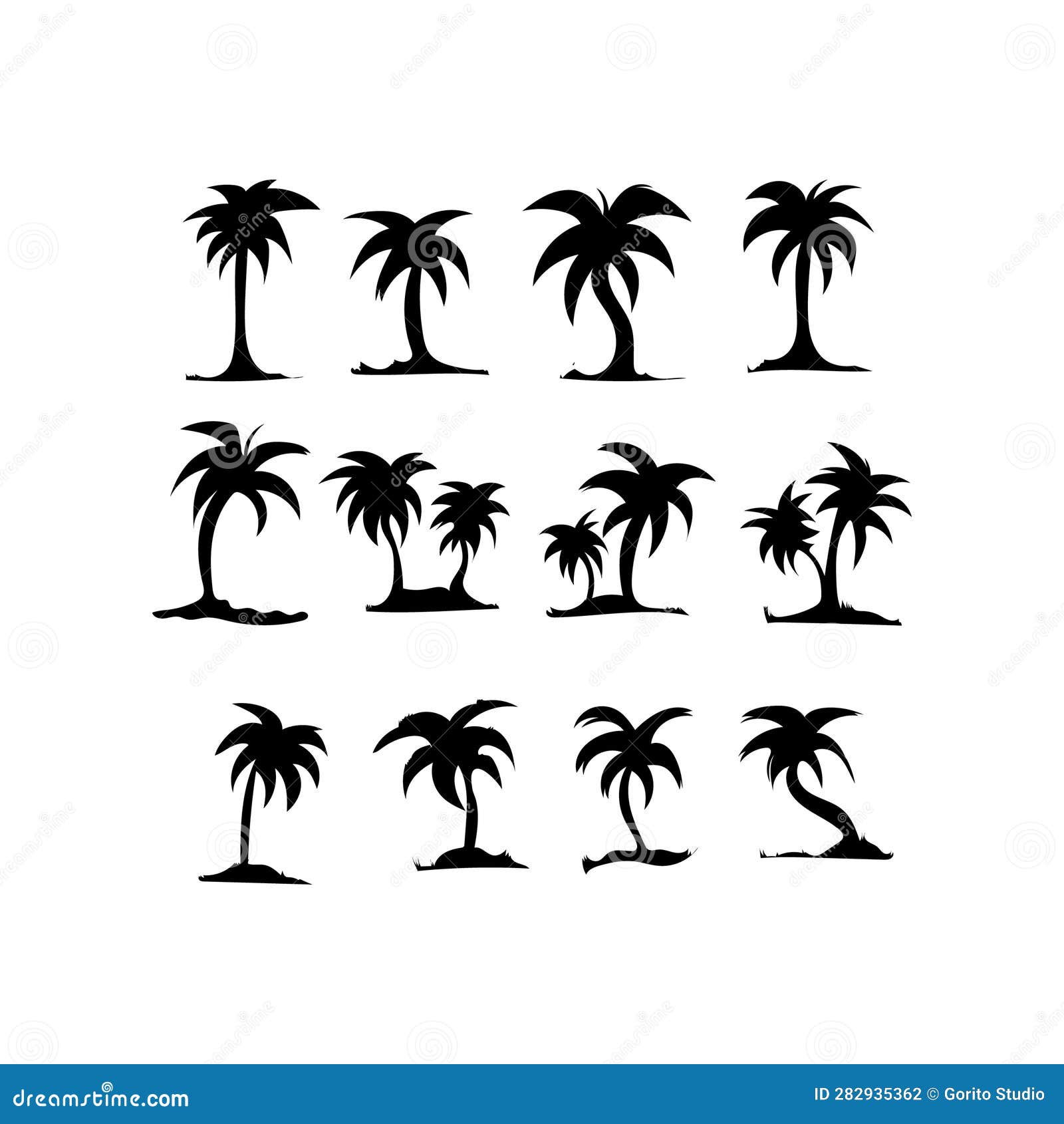 Palm Tree Icon Set Palms Tree Icon Stock Vector - Illustration of ...